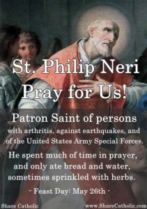 St Philip Neri Feast Day May 26th
